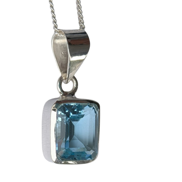 Azula Blue Topaz silver Pendant and Chain – Outrage Jewellers